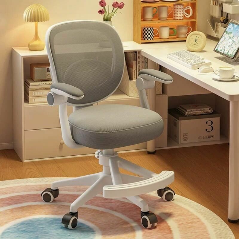 Детское ортопедическое компьютерное кресло съёмная подставка для ног, регулируемые подлокотники, пневматический подъём, металлический каркас, простой сбор