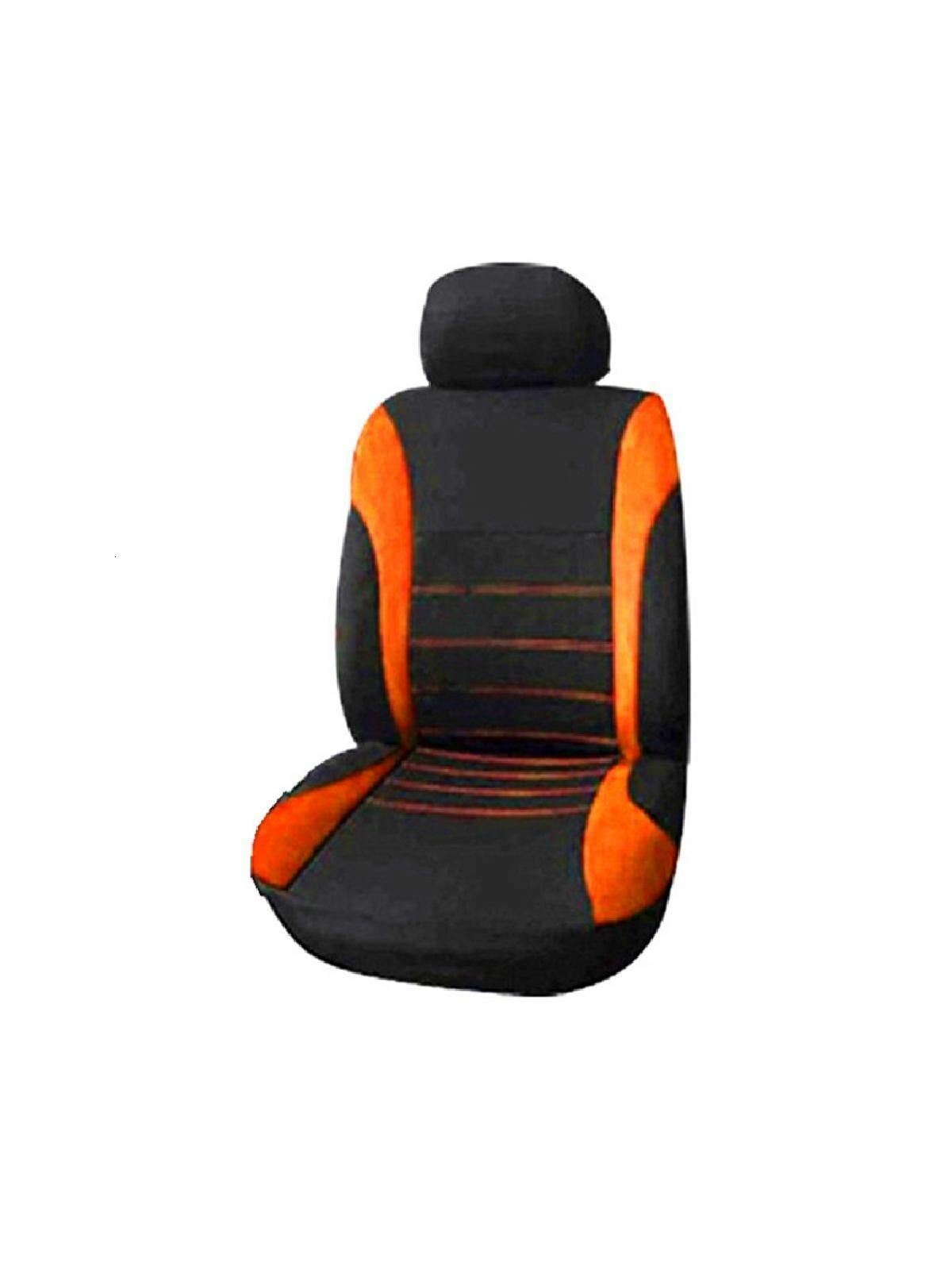 Матрасвавтомобиль, комплект из 2 предметов, чехол для автокресла, универсальная подушка для сиденья four seasons, одноместное сиденье-черно-оранжевый