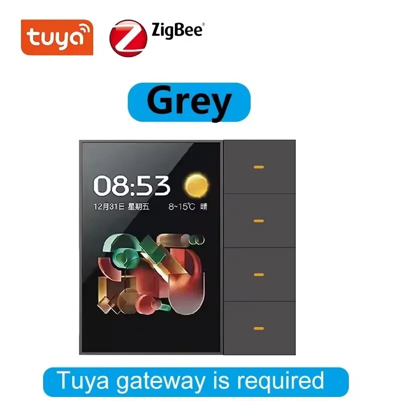 Умный выключатель Zigbee Grey