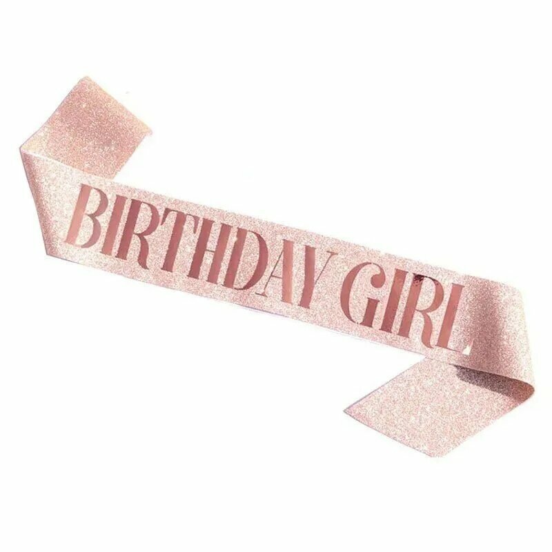 Плечевой ремень на День рождения/Блестящий атласный пояс на день рождения