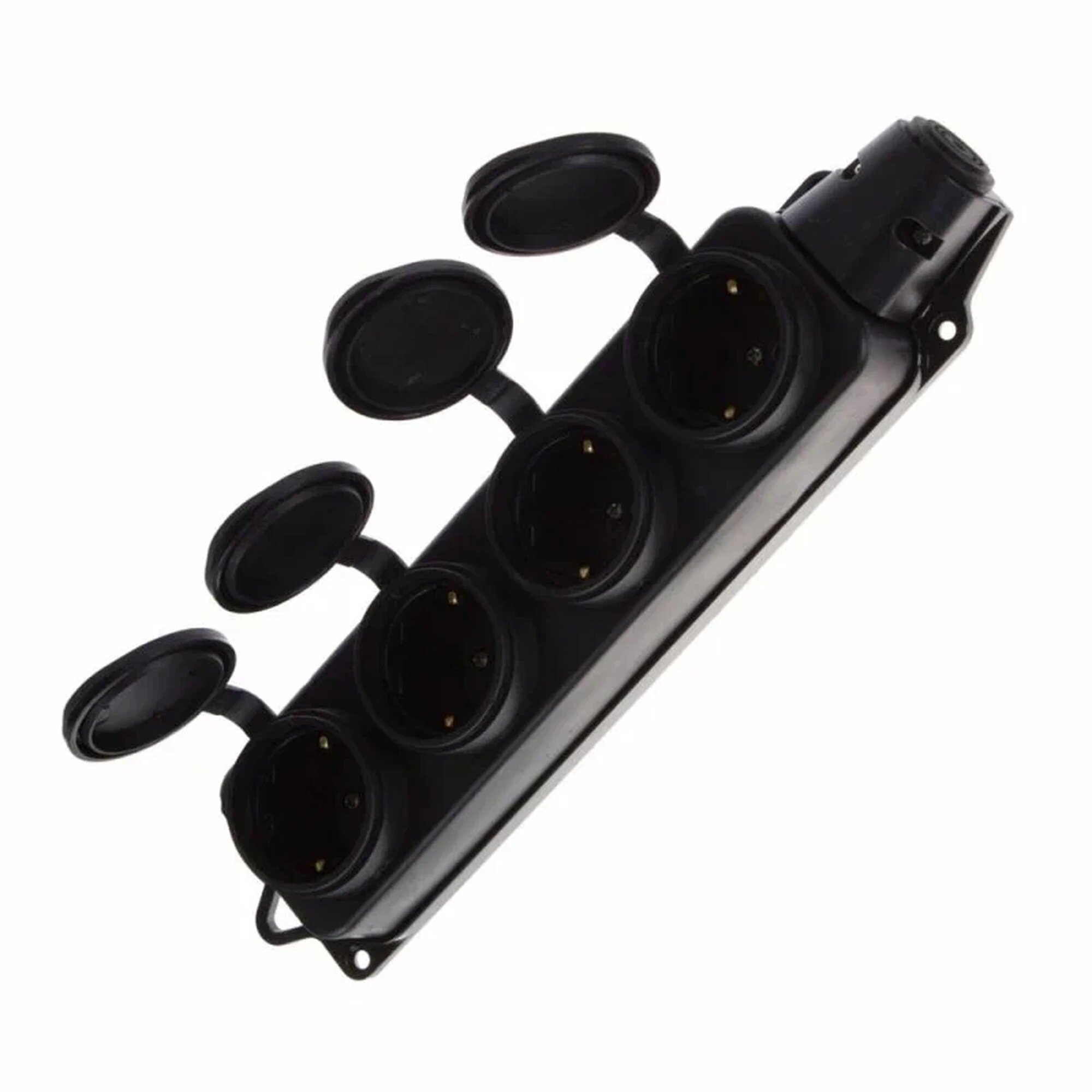 Колодка Электро, каучуковая, на 4 гнезда, с заземлением, IP44