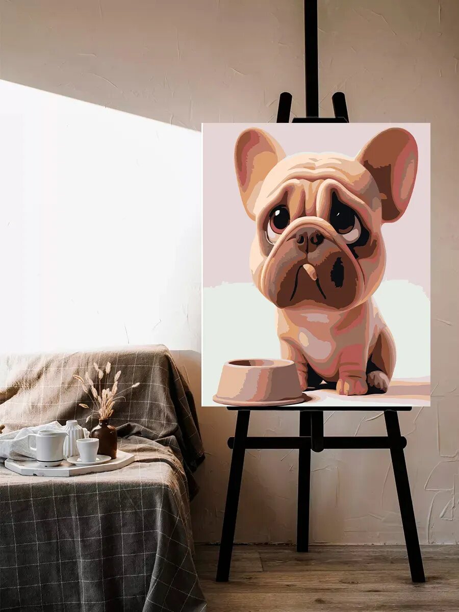 Картина по номерам Мультяшные Щенячьи Глазки Животное