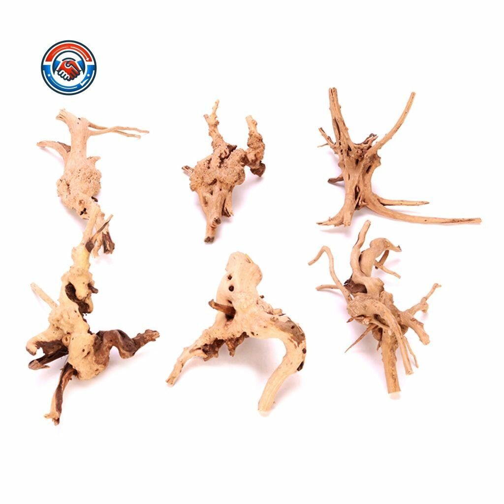 Натуральные коряги для аквариума, террариума и декора, 6 шт, имитация природы, подарок аквариумисту, украшение интерьера и сада