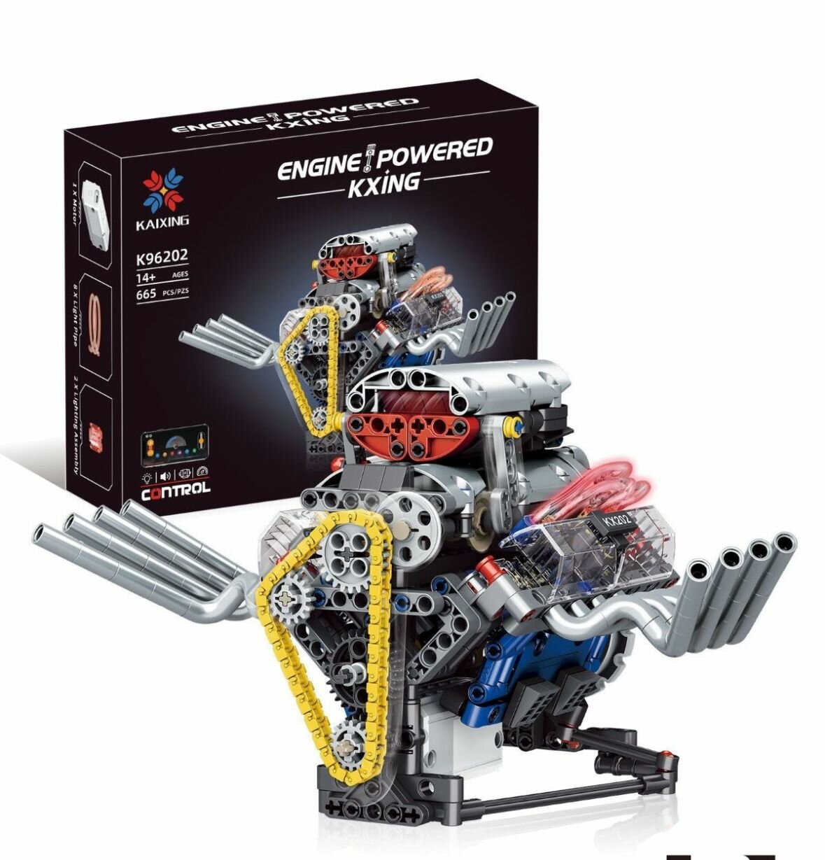 Конструктор двигателя V8(665 деталей)