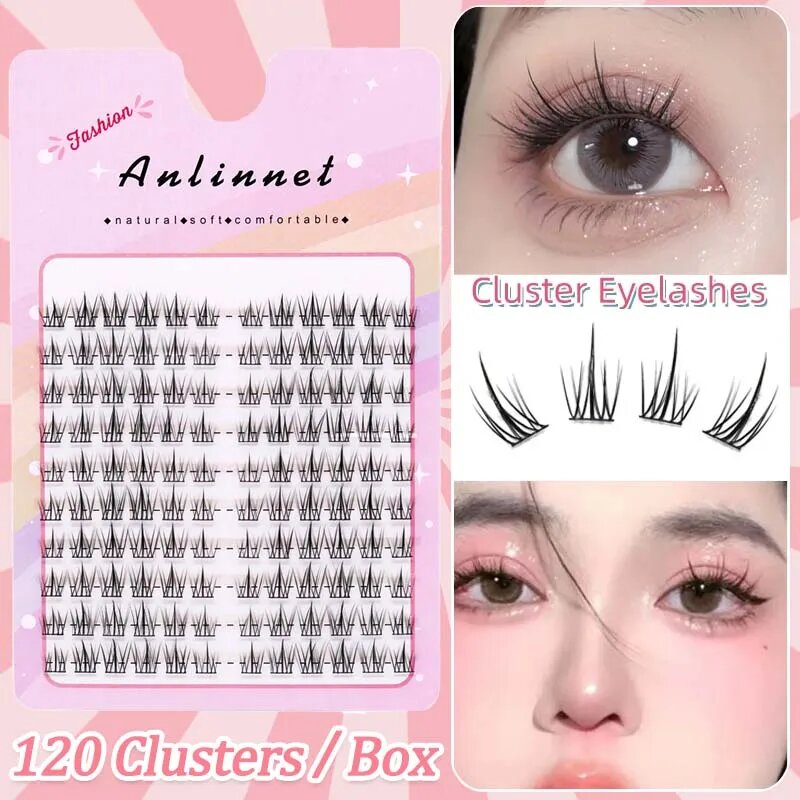 Nакладные ресницы Anlinnet 120 шт. Cluster, Цвет: 10rows-E-MIX