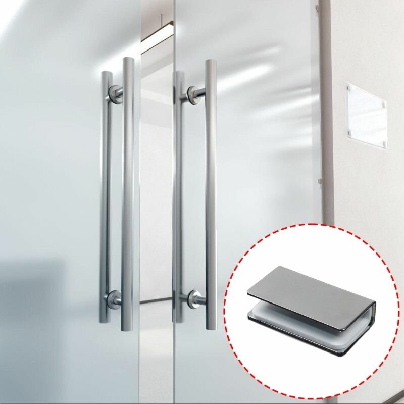 8 стеклянных дверей из нержавеющей стали, бескаркасные дверные зажимы для шкафов-железные толкатели