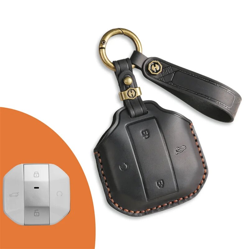 Черный кожаный чехол для ключей Jetour T1 Freedom Traveller 2025+