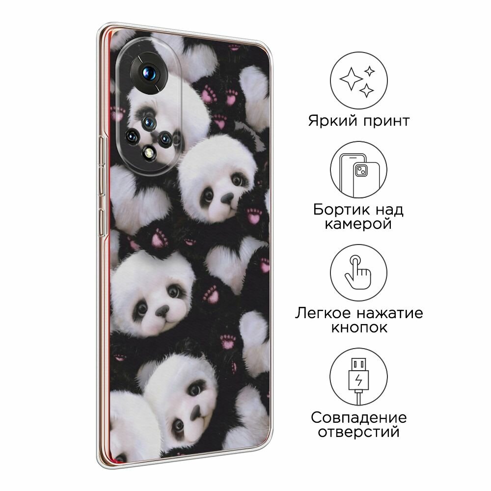 Чехол на Honor 50/Huawei Nova 9 / Хонор 50/Хуавей Нова 9 с принтом "Море панд" — фото 1