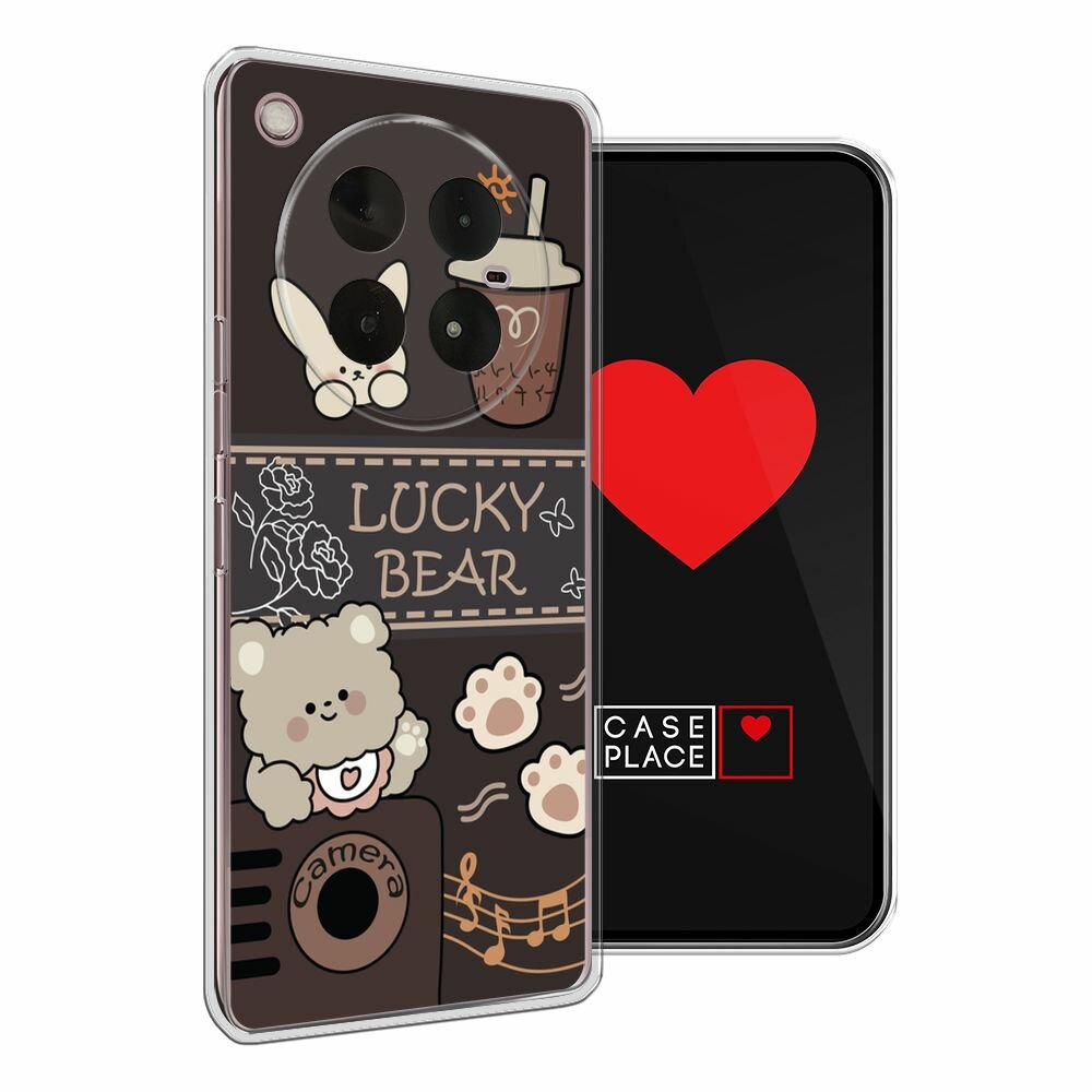 Чехол на Infinix Zero 40 4G / Инфиникс Зеро 40 4G с принтом "Lucky bear coffee 1" — фото 1