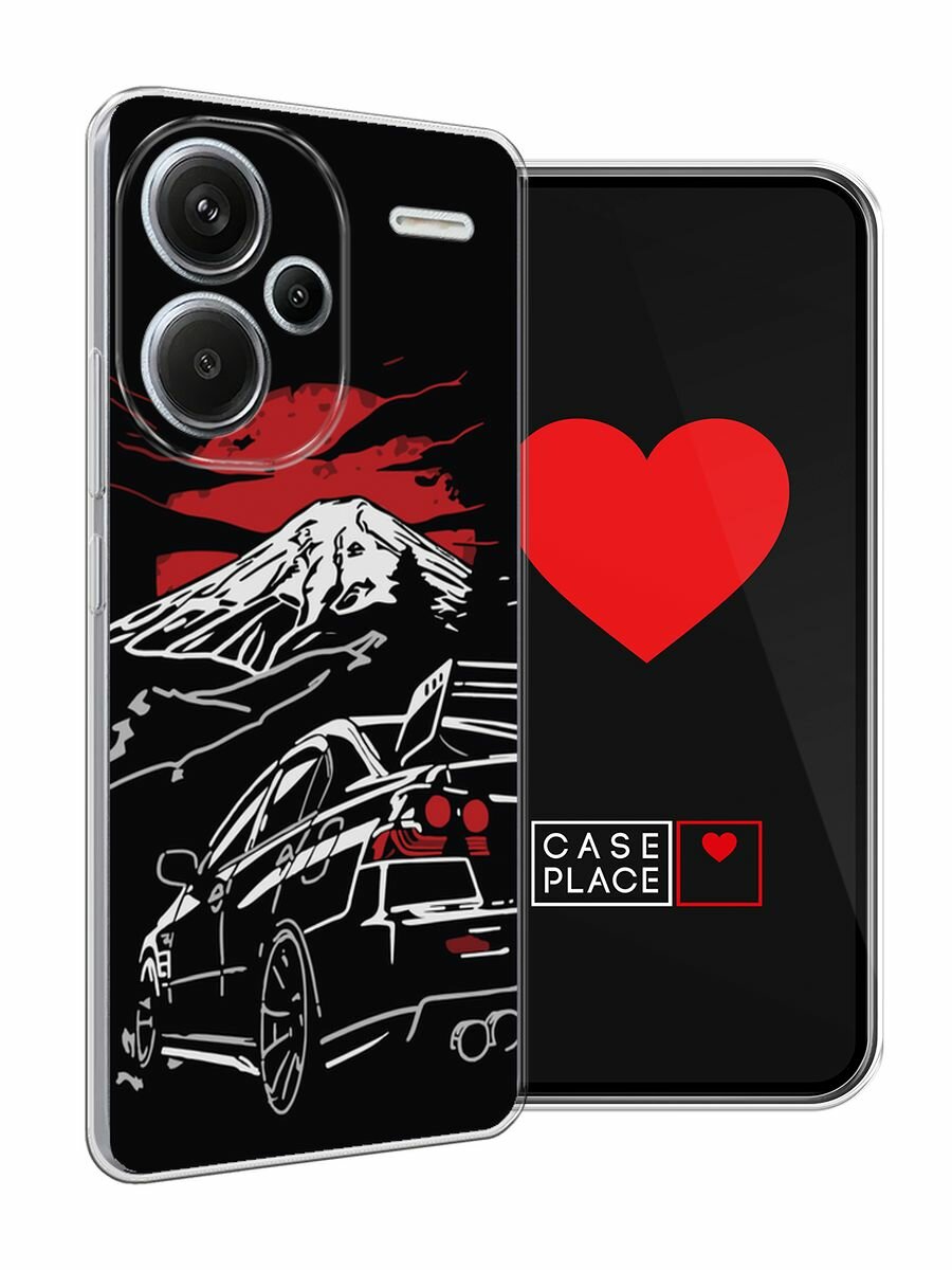 Чехол на Xiaomi Redmi Note 13 Pro+ / Сяоми Редми Нот 13 Про + с принтом "Машина в горах JDM" — фото 1