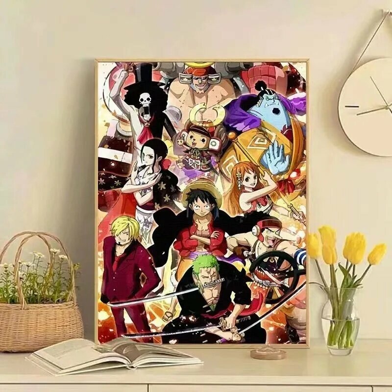 Kартина по номерам, Аниме One Piece(Ван-Пис), Ника Луффи(Nika Luffy), Декоративная роспись30x40cm