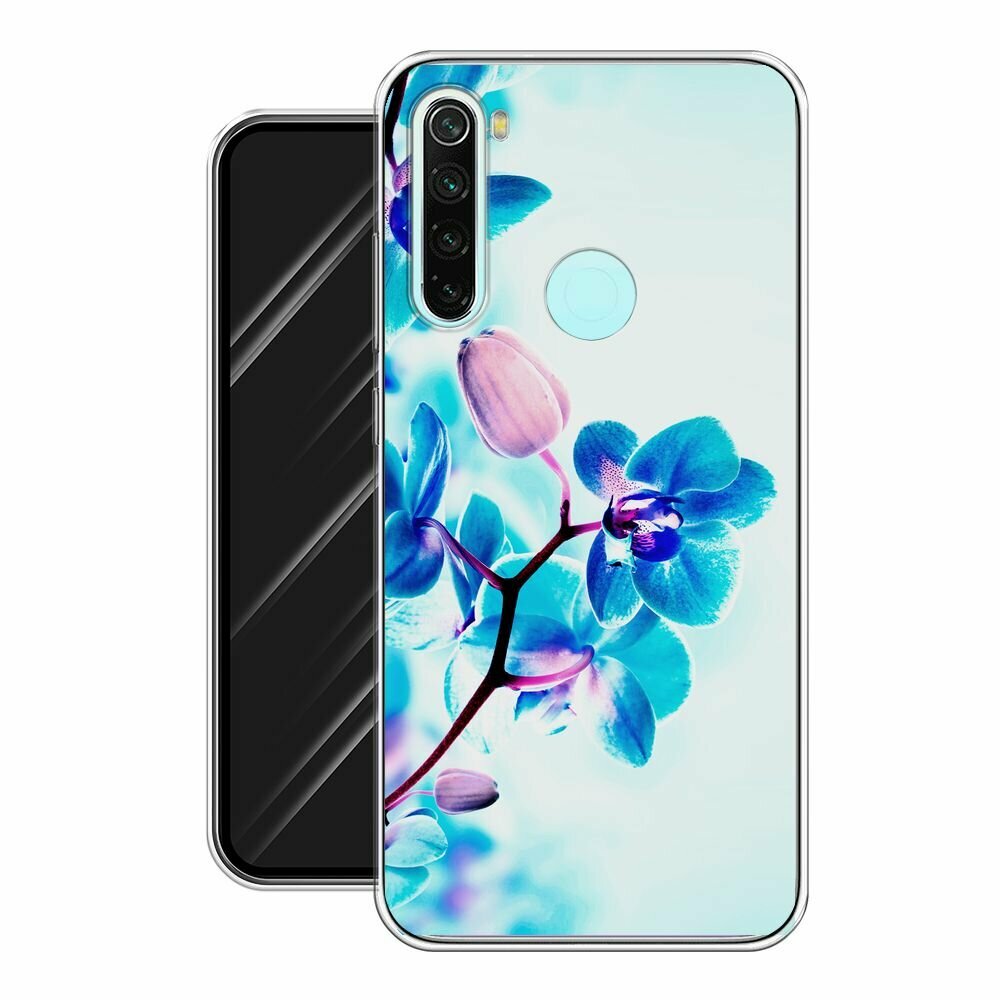 Чехол на Xiaomi Redmi Note 8 / Сяоми Редми Нот 8 с принтом "Голубая орхидея" — фото 1