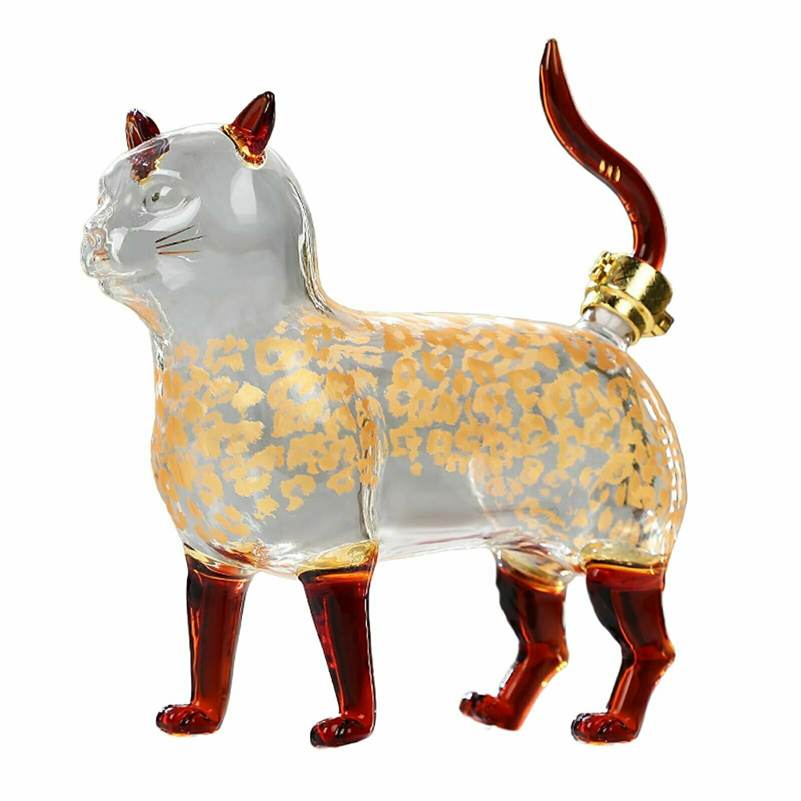 Графин для виски и вина, стекло, 1000 мл, 24x14 см, в форме кошки