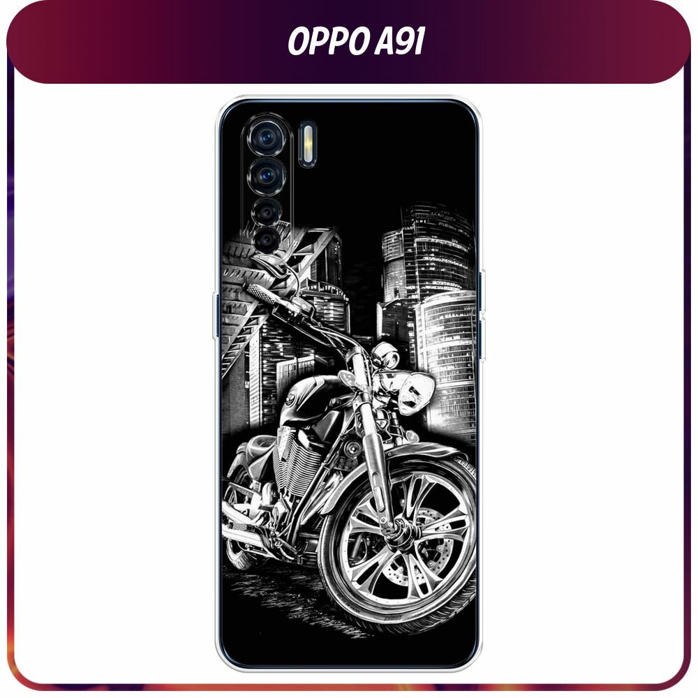 Чехол на Oppo A91/Reno 3 / Оппо A91/Рено 3 с принтом "Крутой байк"