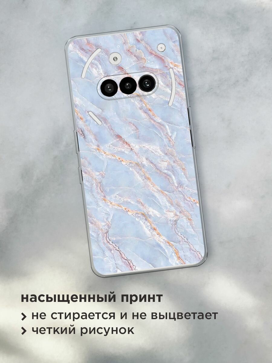 Чехол на Nothing Phone 3a / Нотинг Фон 3а с принтом "Сиреневый мрамор" — фото 1