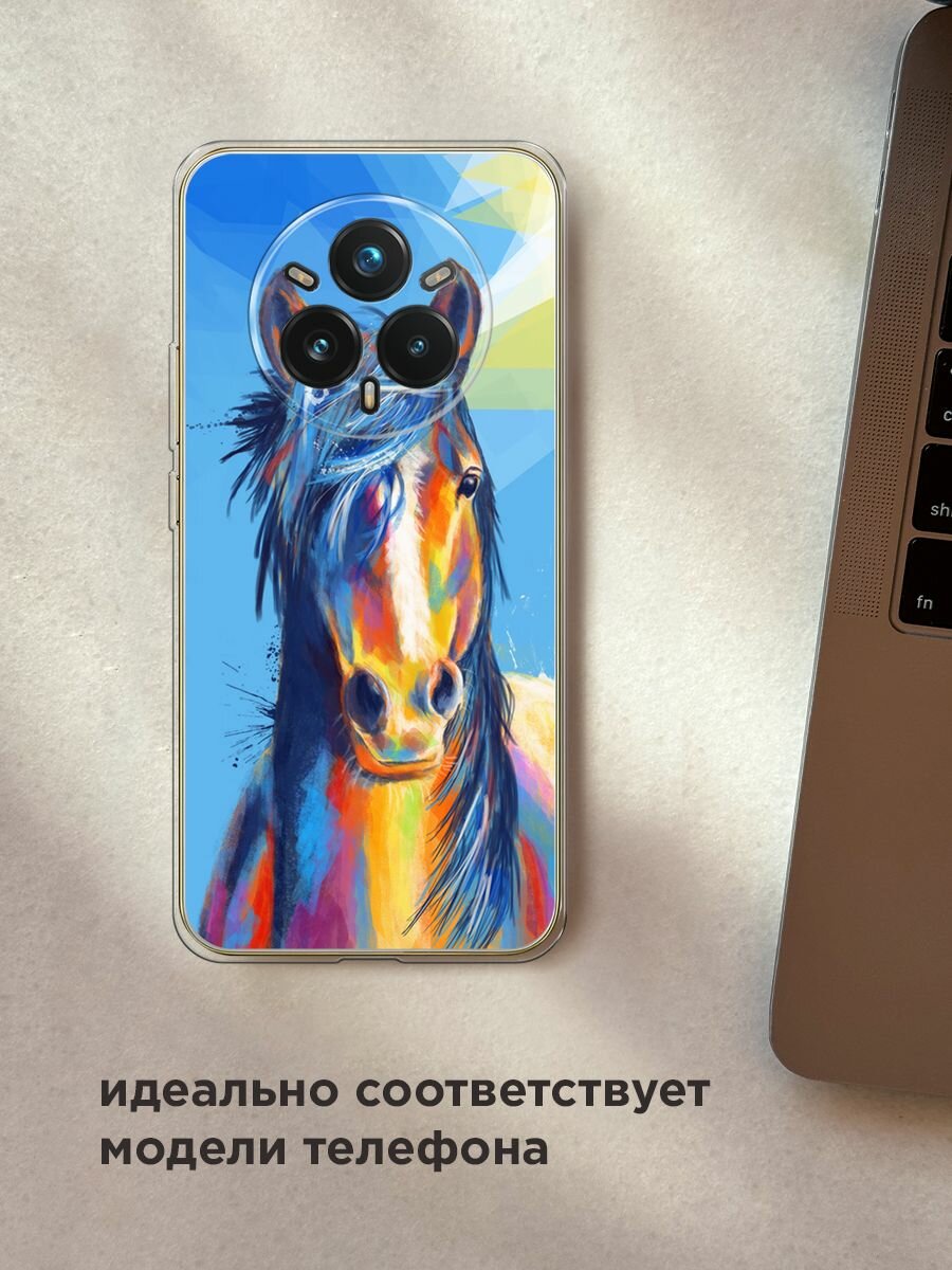 Чехол на Realme 14 Pro+ / Реалми 14 Про+ с принтом "Лошадь арт 3" — фото 1