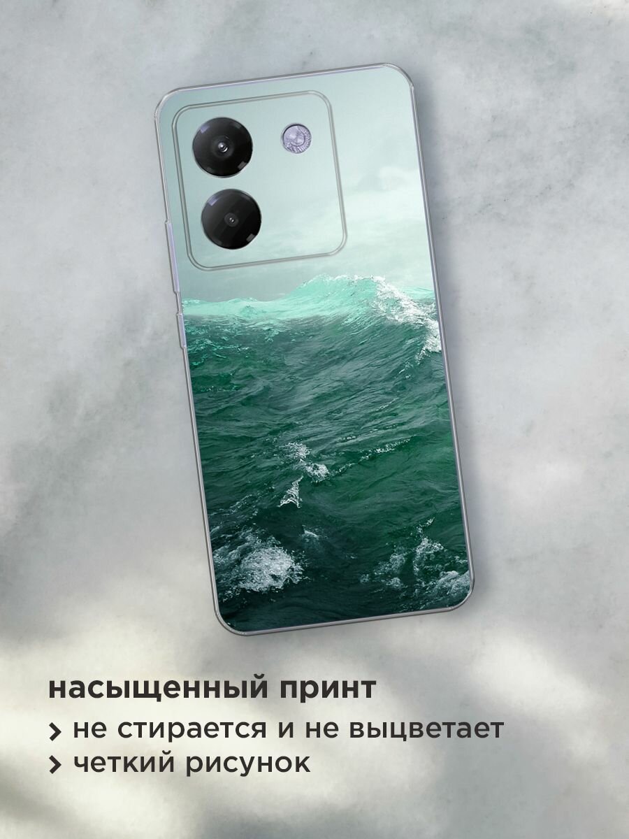 Силиконовый чехол на Poco M7 Pro / Поко М7 Про с принтом "Волны 12" — фото 1