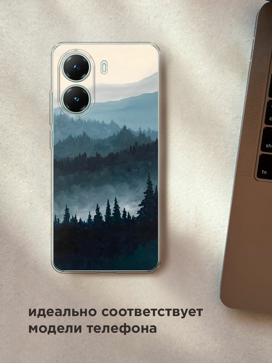 Чехол на Poco X7 Pro / Поко X7 Про с принтом "Туманные горы" — фото 1