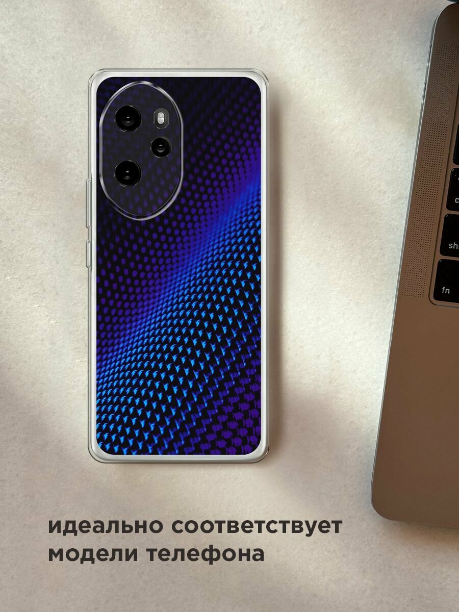 Чехол на Honor 100 Pro / Хонор 100 Про с принтом "Синий карбон" — фото 1