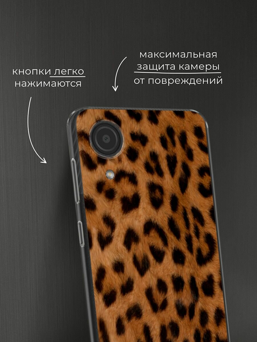 Чехол на Samsung Galaxy A03 Core / Самсунг Галакси А03 Core с принтом "Мех леопарда" — фото 1