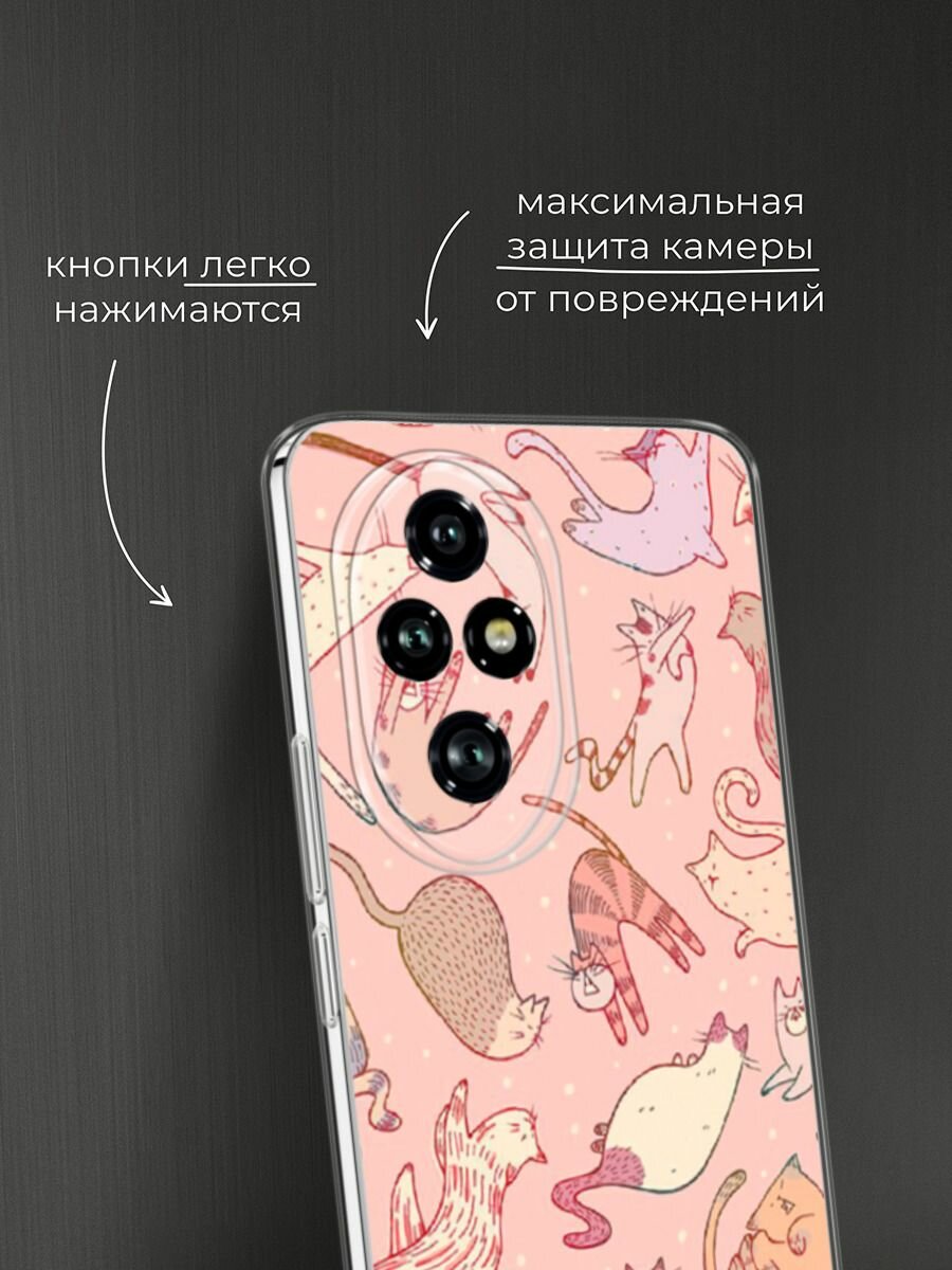 Чехол на Honor 200 Pro / Хонор 200 Про с принтом "Розовое счастье" — фото 1