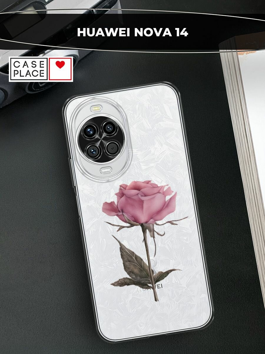 Чехол на Huawei Nova 14 / Хуавей Нова 14 с принтом "Меланхоличная роза", прозрачный