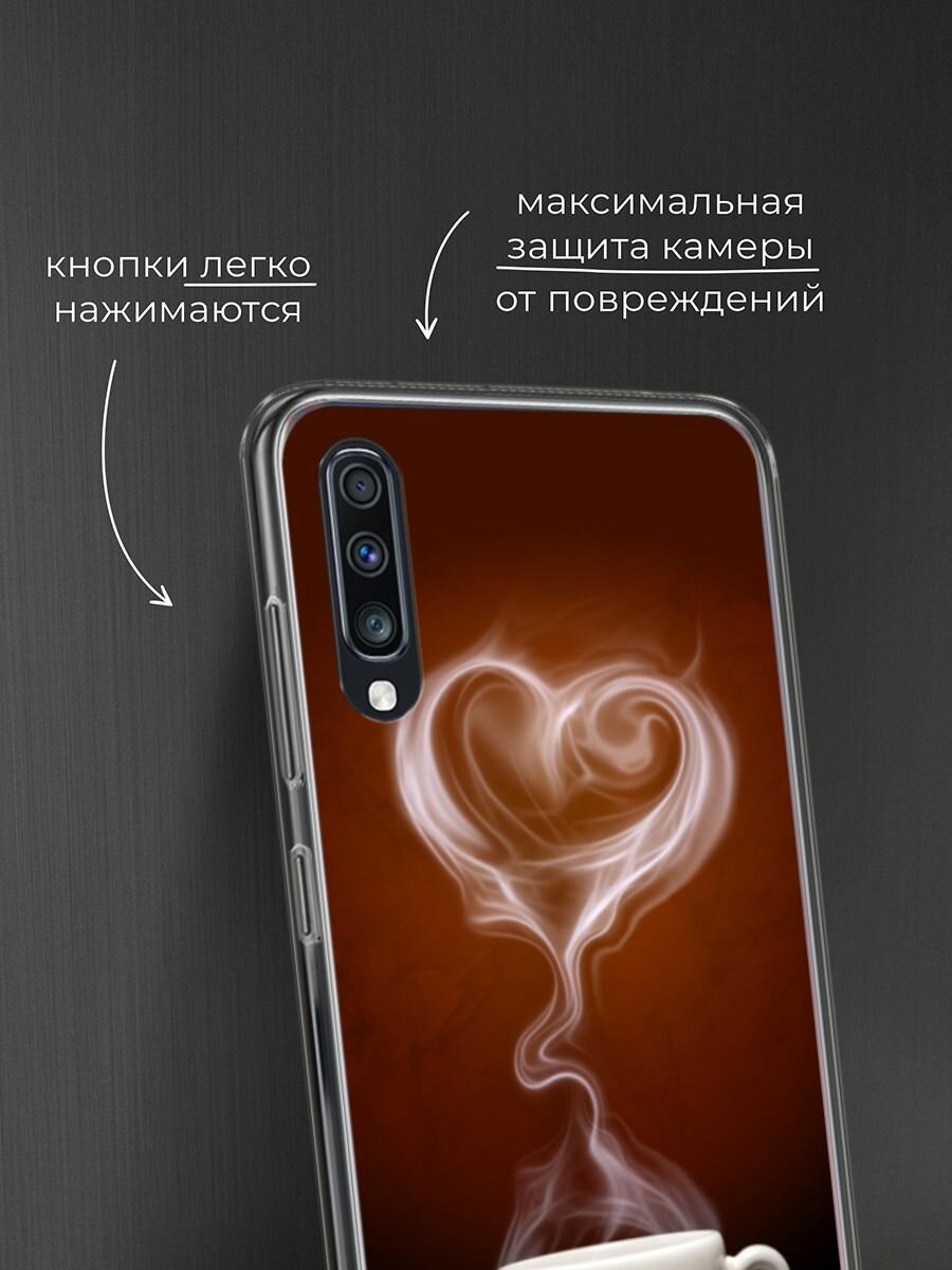 Чехол на Samsung Galaxy A70 / Самсунг Галакси А70 с принтом "Кофейная любовь" — фото 1