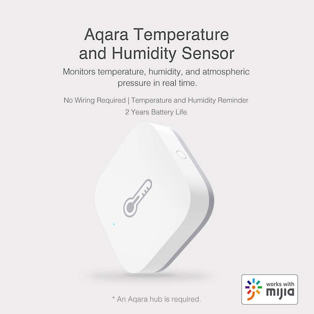 Датчик температуры и влажности Aqara В режиме реального времени с дистанционным управлением Wi-Fi, Автоматическая Беспроводная система Zigbee для Умного дома, работающая с приложением Android iOS WSDCGQ11LM