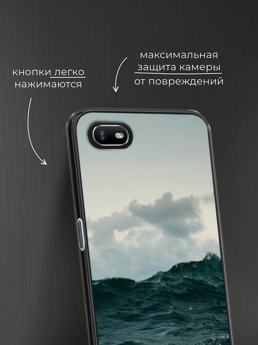 Силиконовый чехол на Oppo A1k / Оппо А1к с принтом "Волны 11" — фото 1
