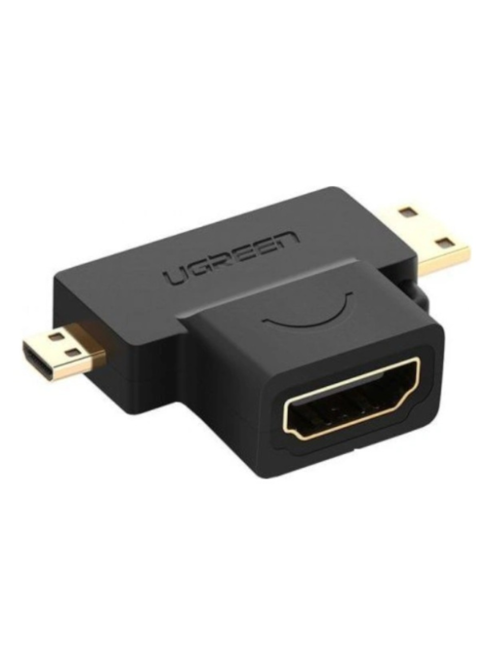 Переходник UGREEN HD129 20144_ MicroHDMI + MiniHDMI Male / HDMI Female, черный