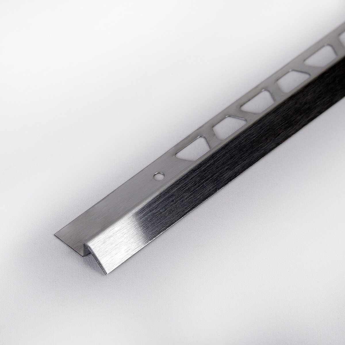 Профиль разноуровневый из нержавеющей стали для керамической плитки и керамогранита, шлифовка, 10х2700 мм, PP-1