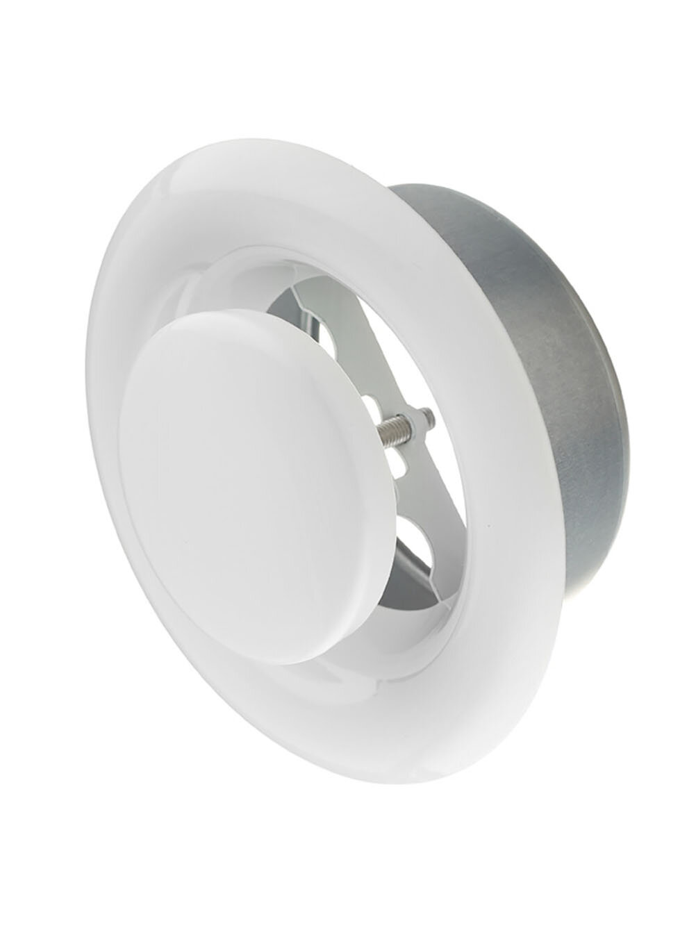 Анемостат вытяжной Pro регулируемый стальной с полимерным покрытием d100 мм белый