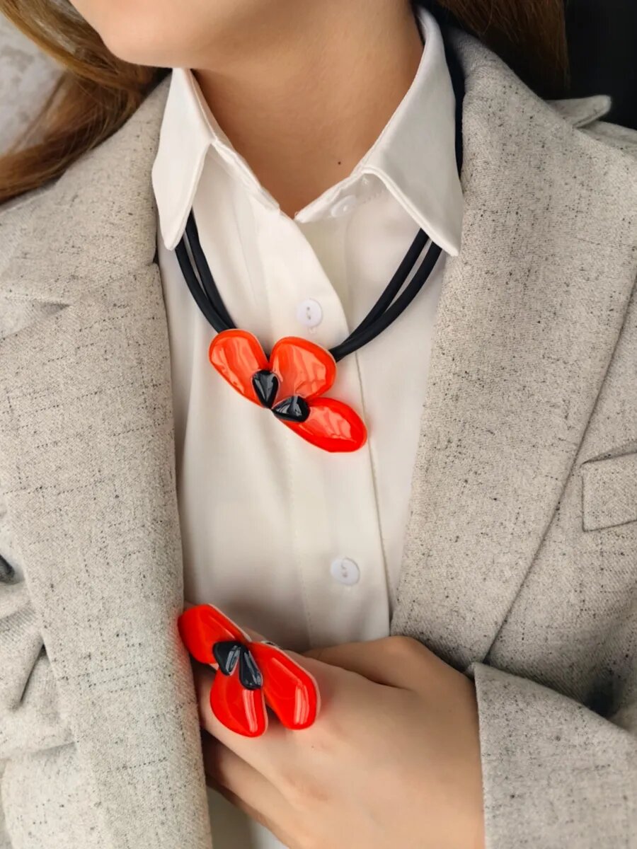 Колье, муранское стекло, стекло