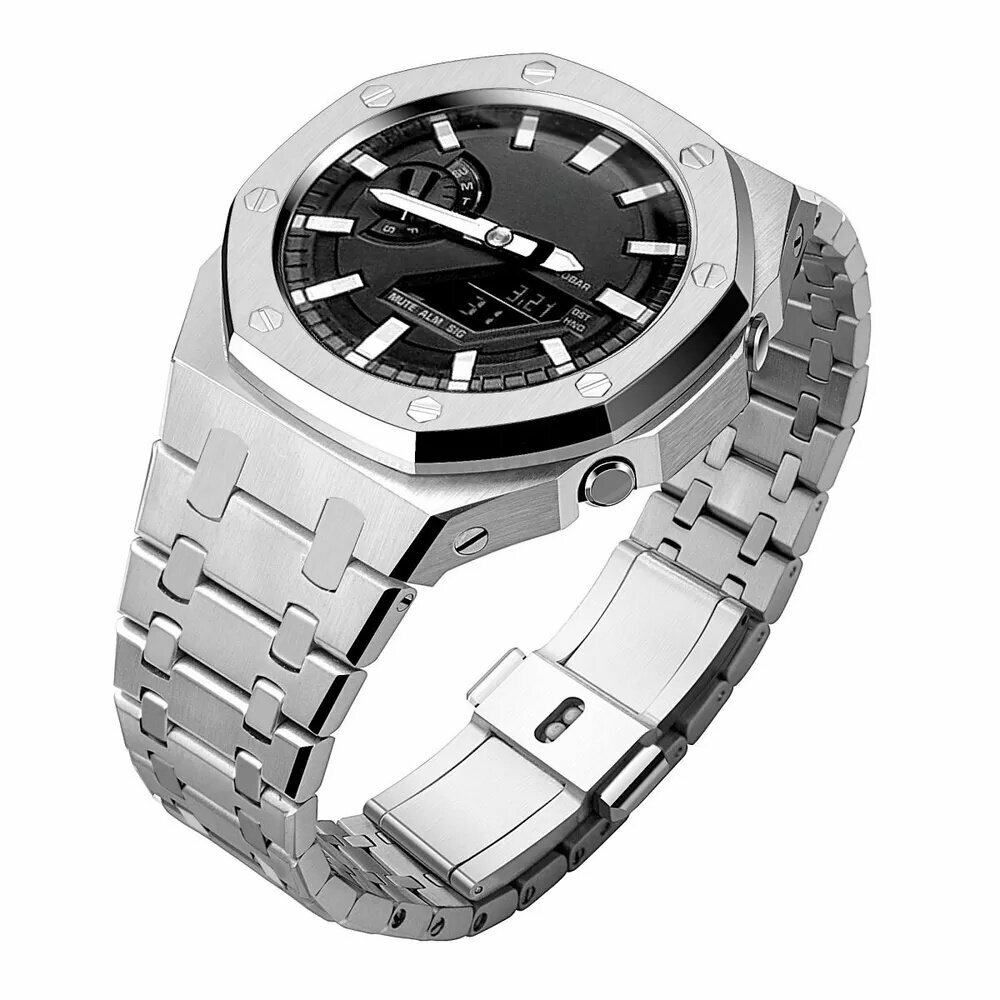 Gen4 Комплект модификации для Casio GA2100 GAB2100, металлический браслет + рамка ободка корпуса для GA2110 из нержавеющей стали-ROMIKY