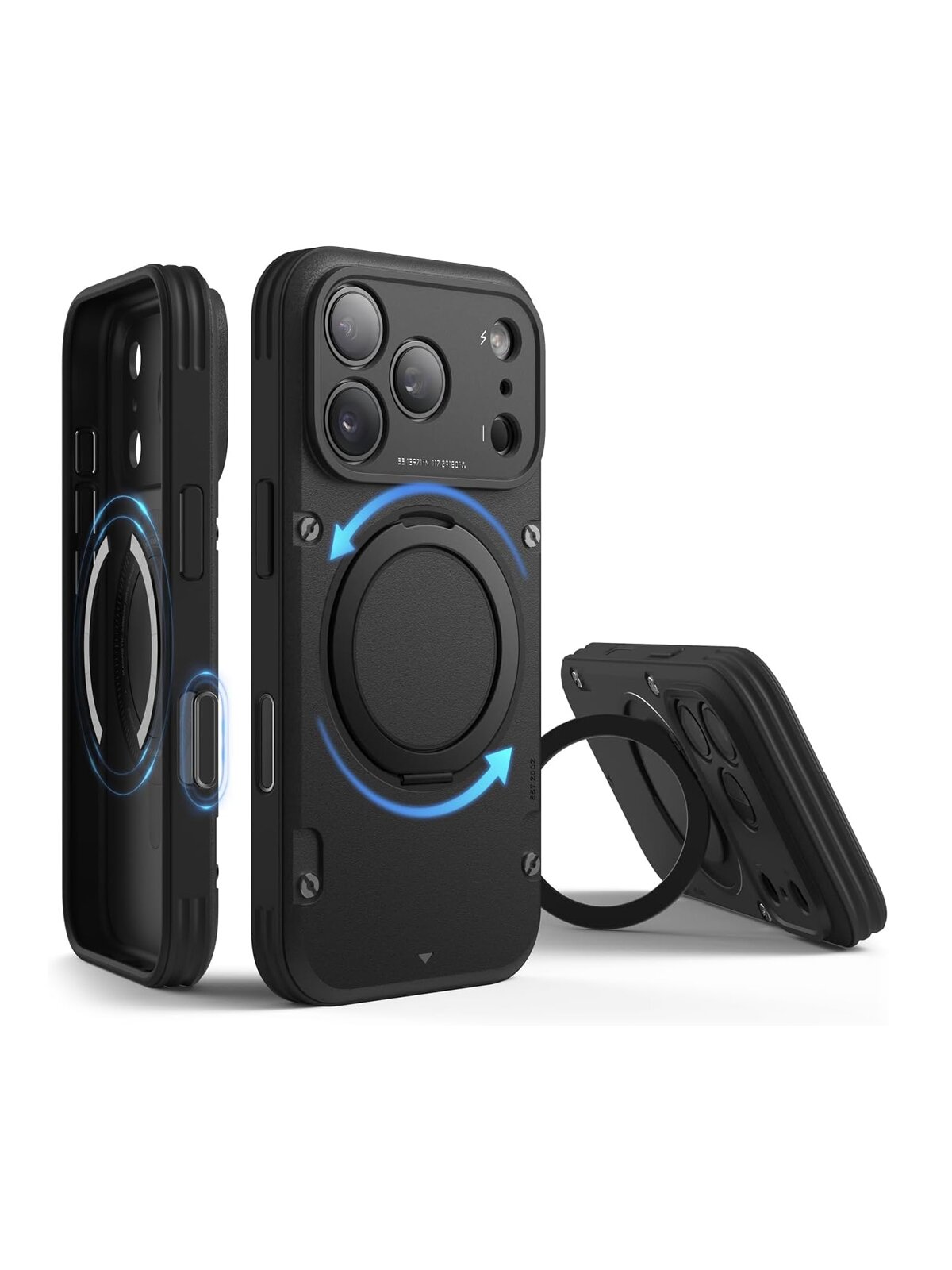 Elago ударопрочный чехол с кольцом для iPhone 17 Pro, Magnetic Armor Ring Stand Black (MagSafe)
