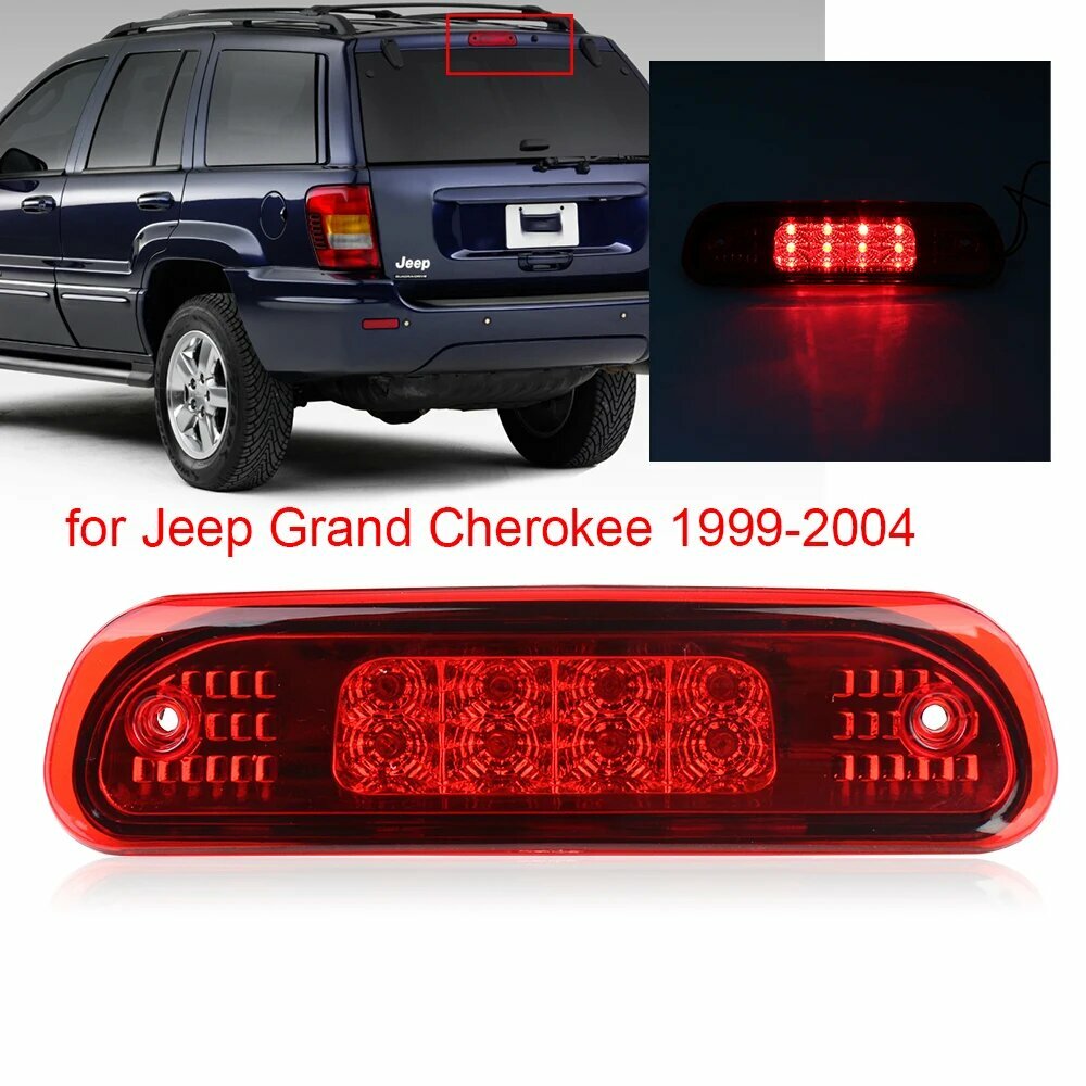 Задний светодиодный фонарь для Jeep Grand Cherokee 1999-2004, третий стоп-сигнал, задний светодиодный фонарь в сборе, дополнительный стоп светильник, Red