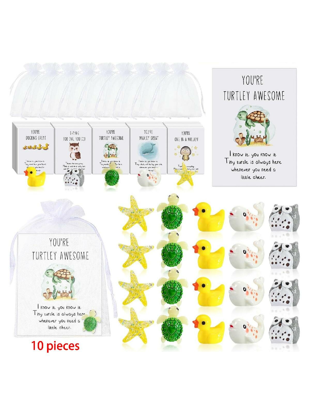 Подарок сотруднику с благодарностью, набор памятных карточек с поощрением животных | Карманный подарок для офиса | Подходит для выражения благодарности коллег, признательности учителей и поощрения студентов