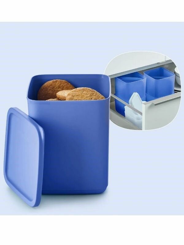 Tupperware Контейнер Кубикс, герметичный, 1,8 л, синий — фото 1