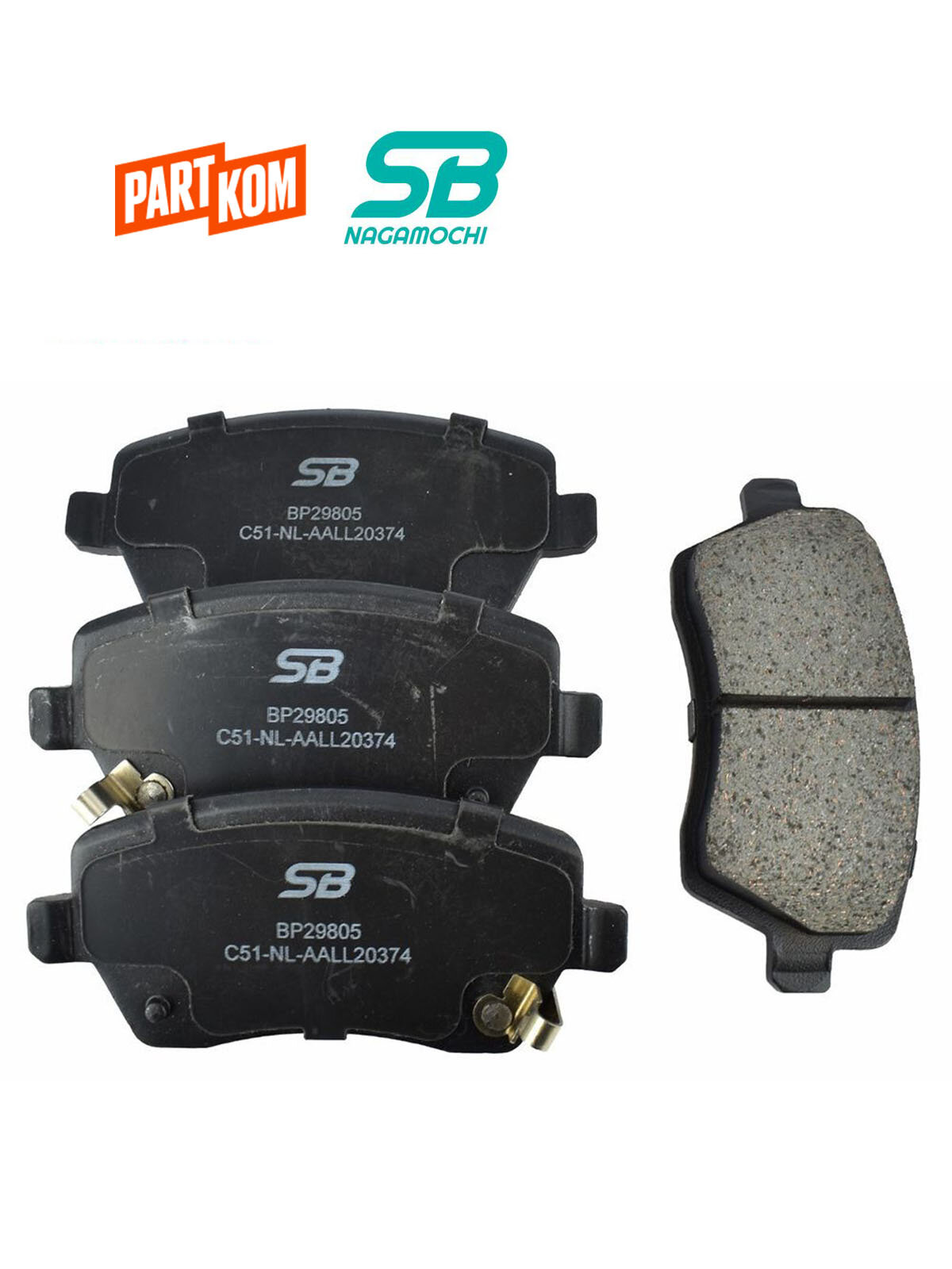 Тормозные колодки передние SB NAGAMOCHI BP29805 для а/м Lada Vesta, Largus, X-Ray, Nissan Note (E11), Renault Duster I с дв. 1.6