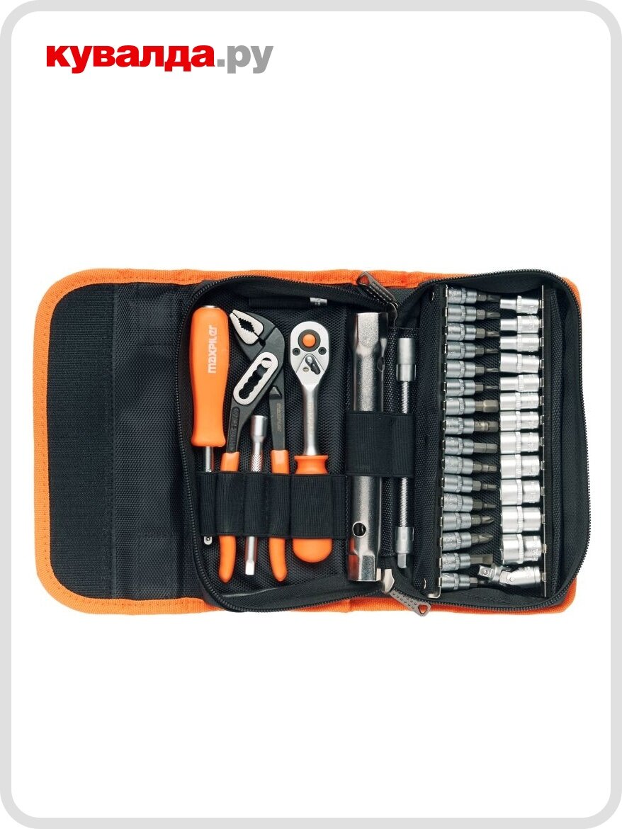 Набор инструментов MAXPILER MXT-37-SB в сумке (37 предметов, 1/4", crv, сумка оксфорд)