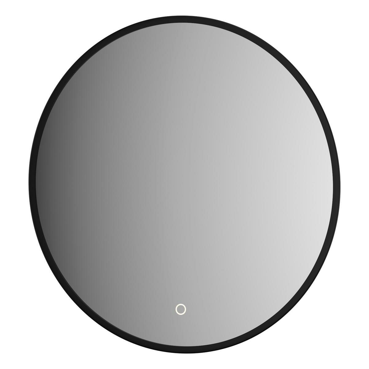Зеркало Defesto Aura 50х50 DF 2992S с подсветкой 12W-3000K Сенсорный выключатель Теплый белый свет Черная рама