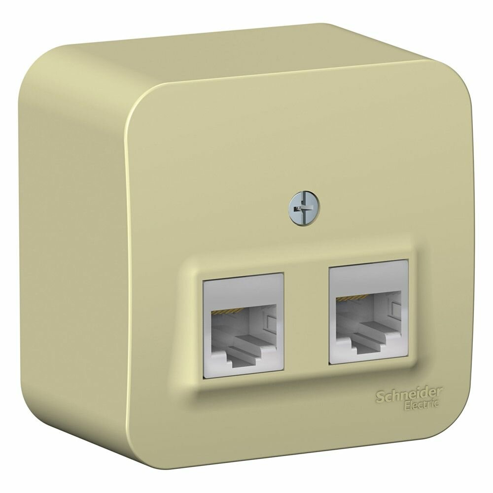 Розетка компьютерная 2-ая RJ45, кат.5E, О/П Бежевый Blanca BLNIA045457