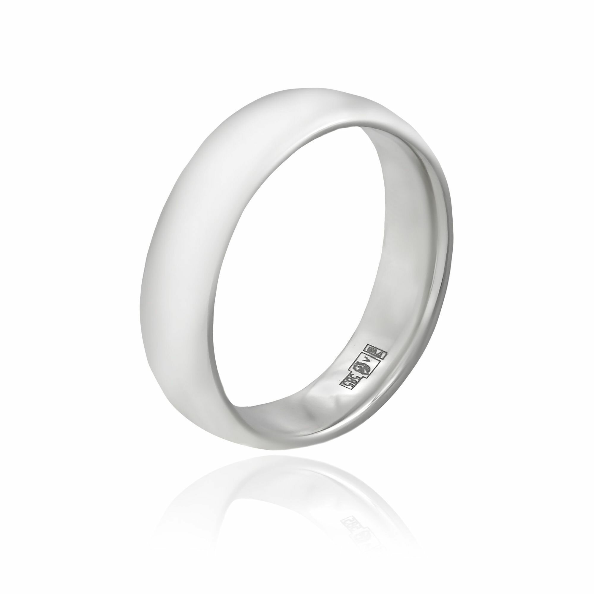 Кольцо обручальное, белое золото, 585 проба, родирование