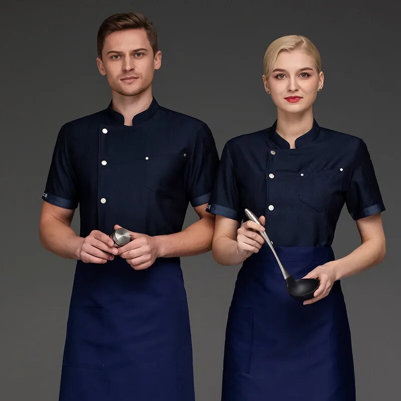 Женская кулинарная форма из полиэстера Темно-синий, 4XL, Синий, Blue