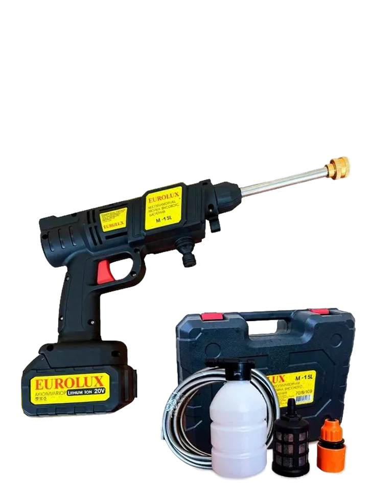 Мойка аккумуляторная, Eurolux M-1 SL, 4 Ач, 20 В, 35 бар, Li-Ion