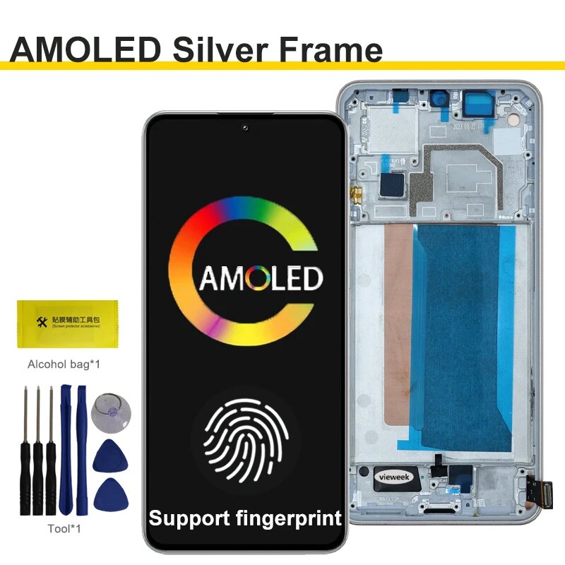 AMOLED экран для Xiaomi 13T ЖК-дисплей 2306EPN60G, дигитайзер сенсорного экрана AMOLED Silver Frame