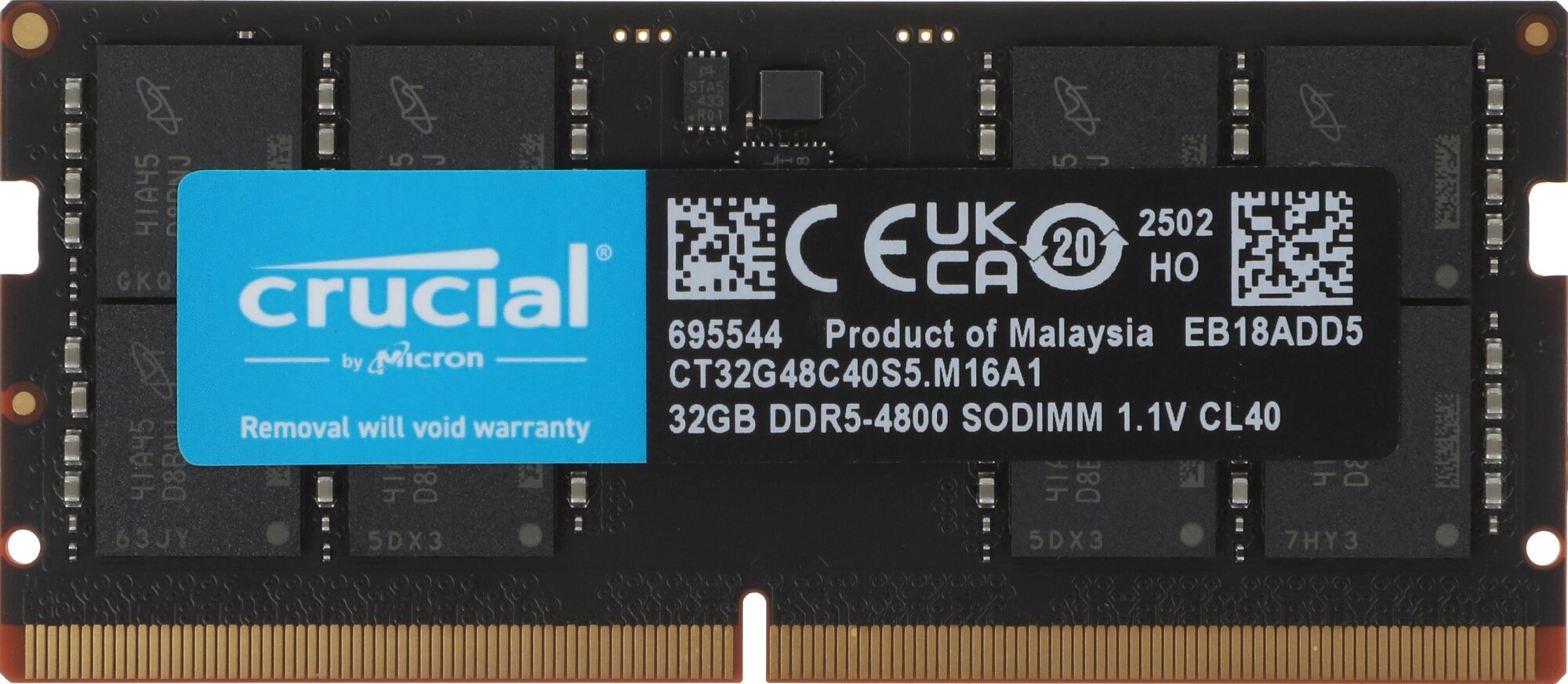 Модуль памяти Crucial CT32G48C40S5 SODIMM DDR5 32GB 4800 МГц