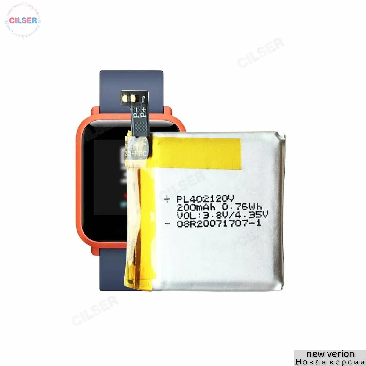 Новая запасная батарея PL402120V (A1608) для Huami Amazfit Bip A1608 42mm Bip-Lite Smart Watch 200 мАчA