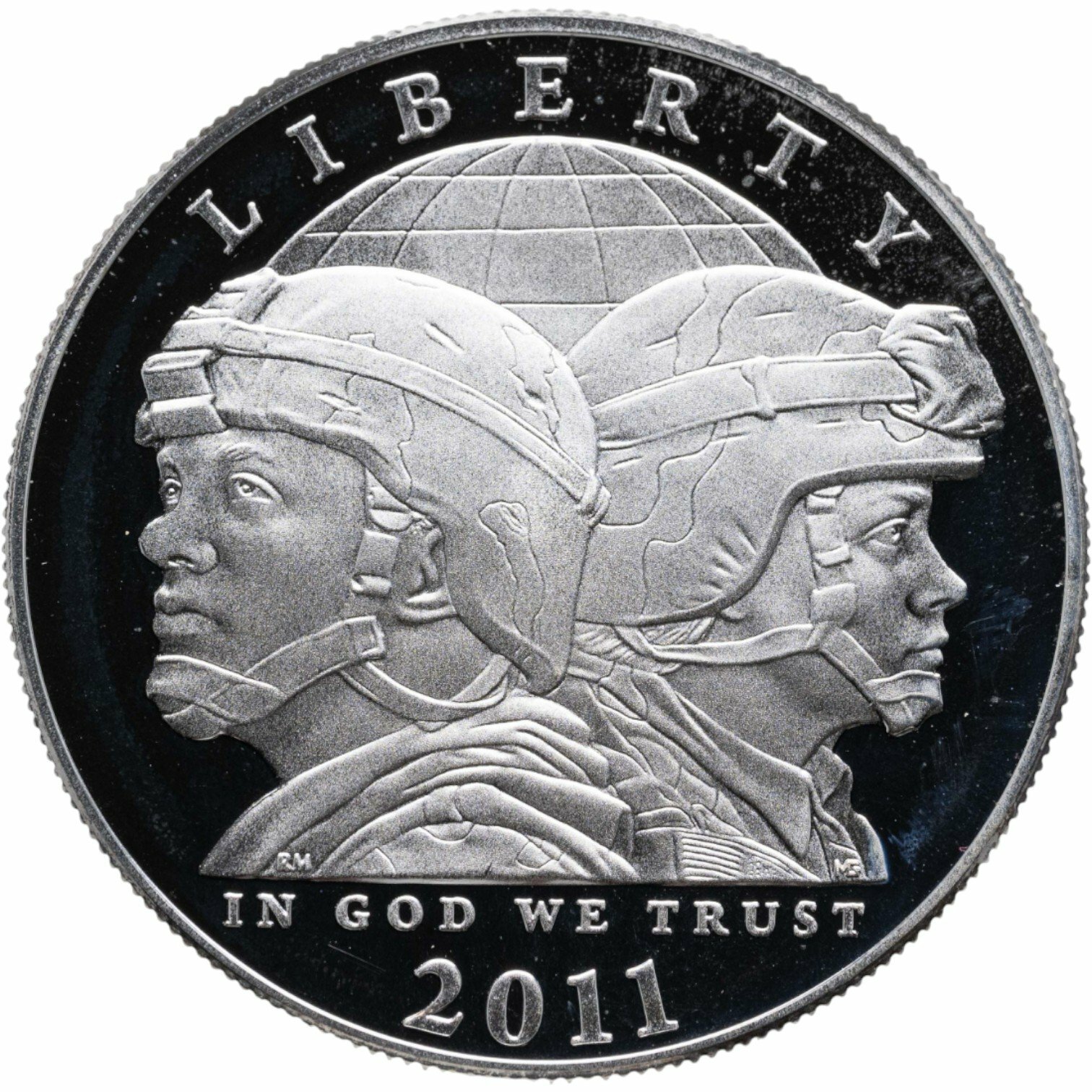 США 1 доллар dollar 2011 "Армия США", Серебро 900, в сохранности Proof