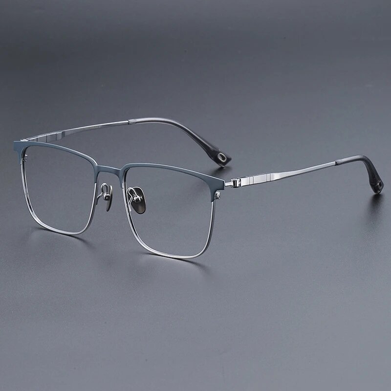Мужские титановые очки YIMARUILI 70809 Blue Silver